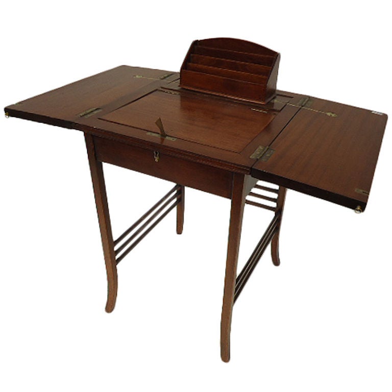 Vintage Mahogany Folding Writing Desk at 1stDibs