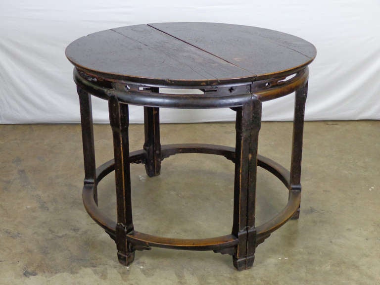 Antique Chinese Walnut Round Hall Table at 1stDibs