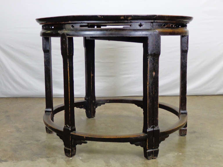 Antique Chinese Walnut Round Hall Table at 1stDibs