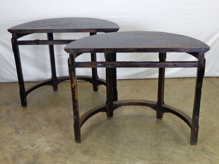 Antique Chinese Walnut Round Hall Table at 1stDibs