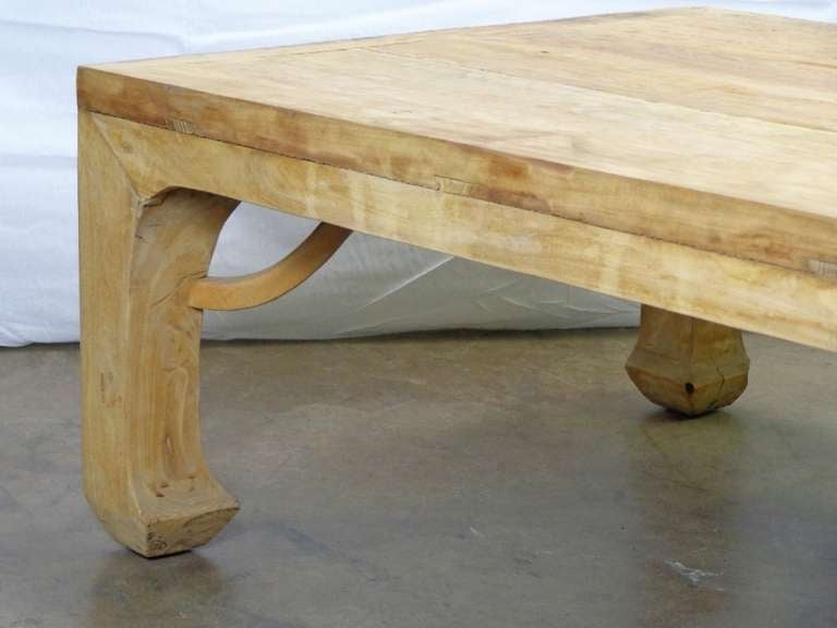 Chinese Elm Coffee Table With Chow Legs at 1stDibs