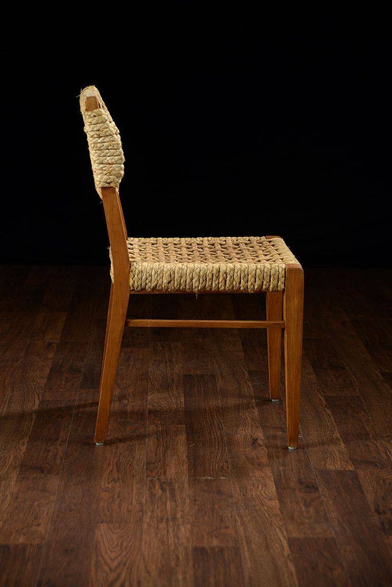 Set of Four Vintage Woven Rope Dining Chairs at 1stDibs