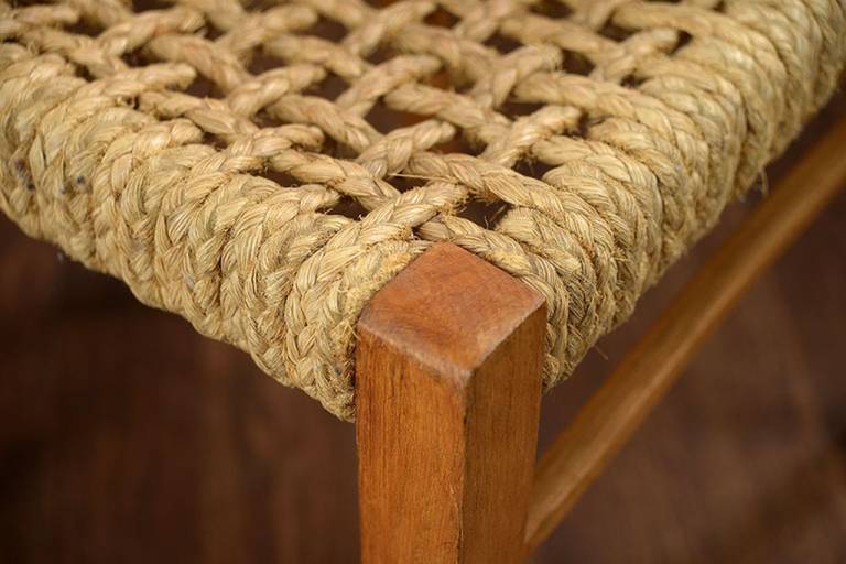 Set of Four Vintage Woven Rope Dining Chairs at 1stDibs