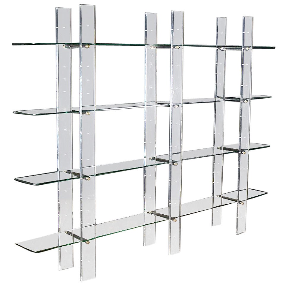 Vintage French Lucite Bookshelf at 1stDibs