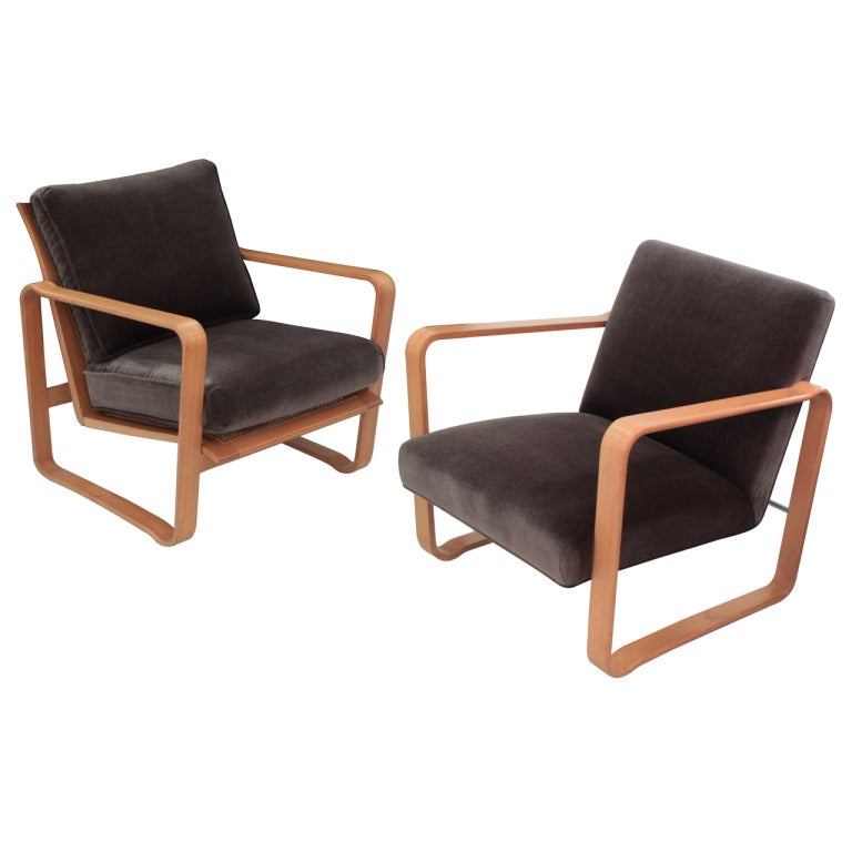 Pair of Rare "Modern Morris Chairs" by Edward Wormley at 1stDibs