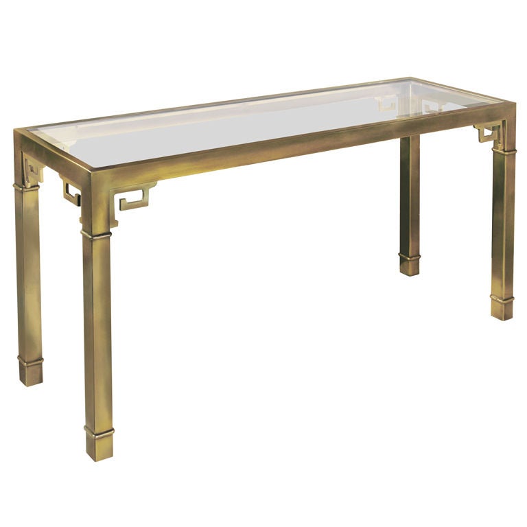 Chinese Style Console Table in Bronze by Mastercraft at 1stDibs