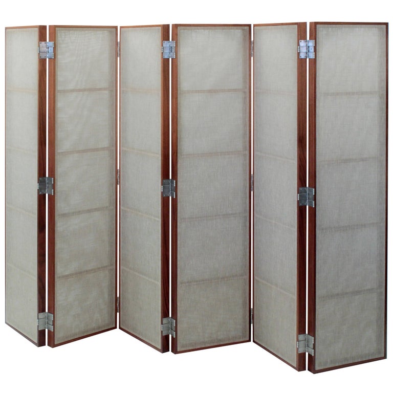 Screen with Sheer Linen Panels by Thad Hayes at 1stDibs