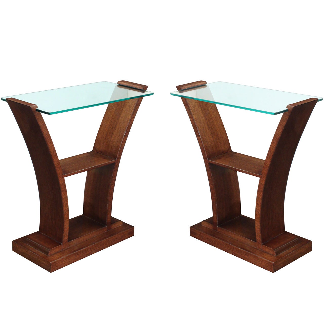 Pair of End or Console Tables in Walnut Attributed to Herman Miller at ...