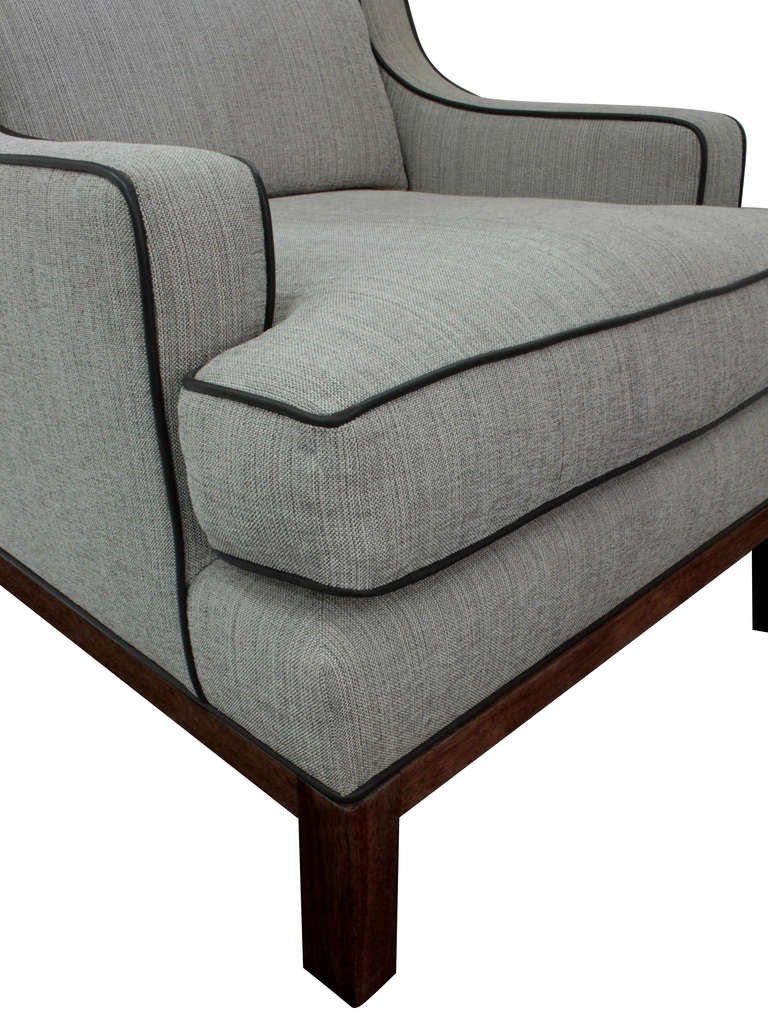 Pair of Custom High Back Lounge Chairs by Thad Hayes at 1stDibs