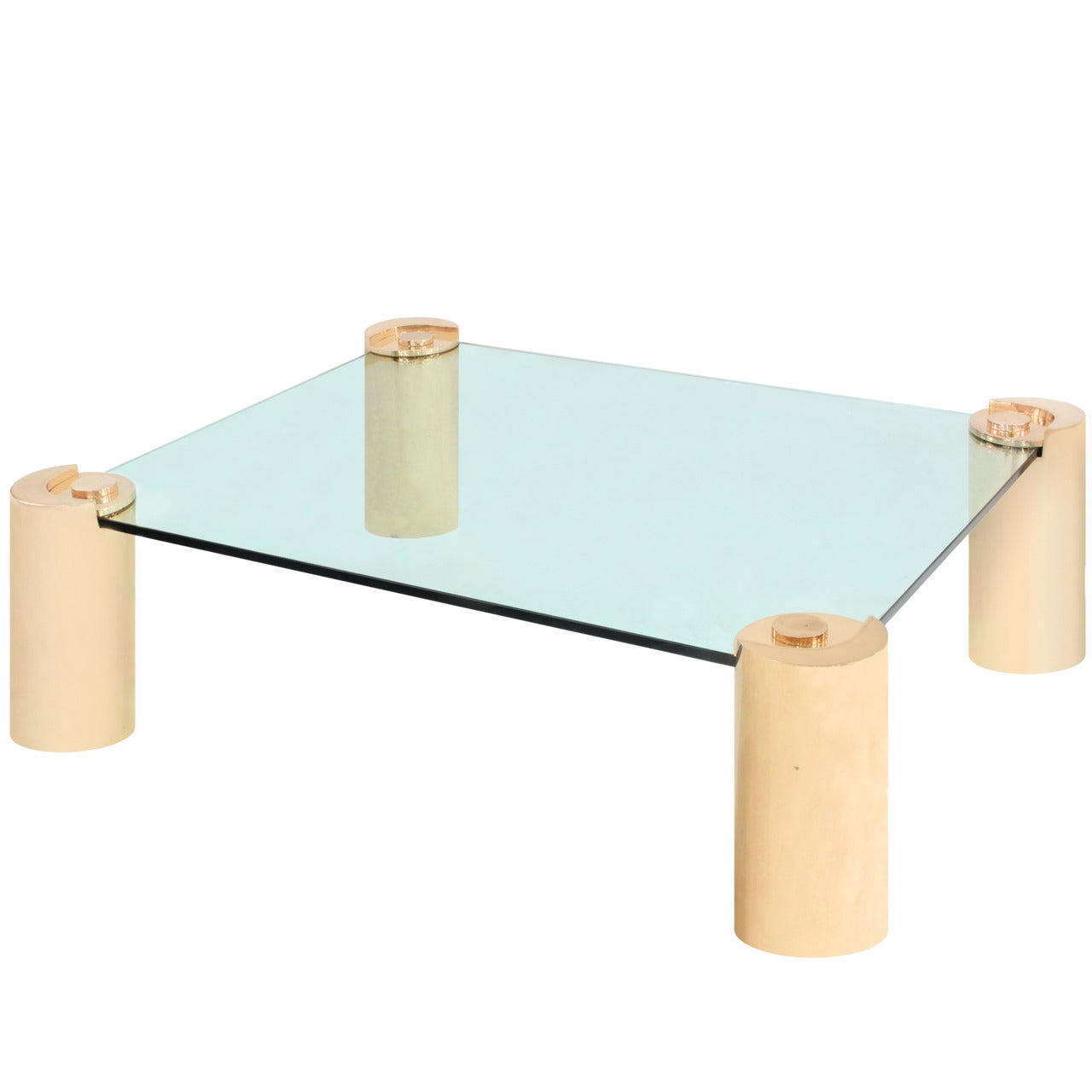 "Coffee Table with Sculpture Leg" in Brass by Karl Springer at 1stDibs ...