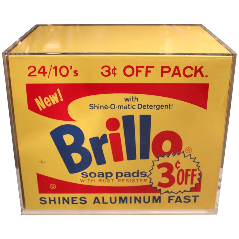 A Unique Silkscreened Brillo Box Inspired By Andy Warhol at 1stDibs