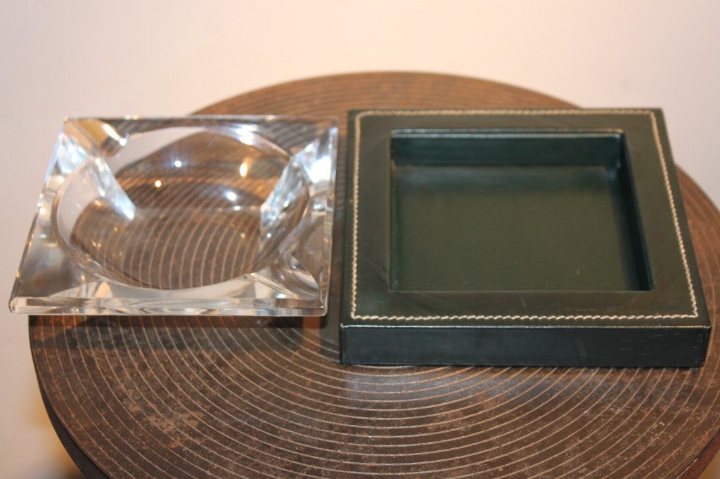 Hermes Dupre Lafon leather ashtray at 1stDibs