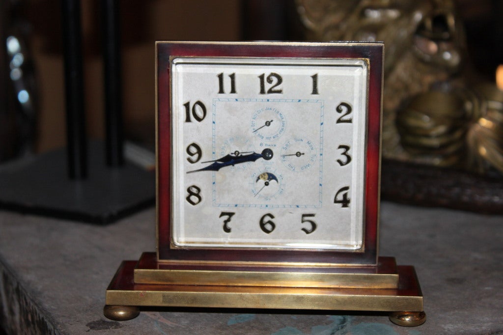 Turler perpetual calendar moon phase clock at 1stDibs