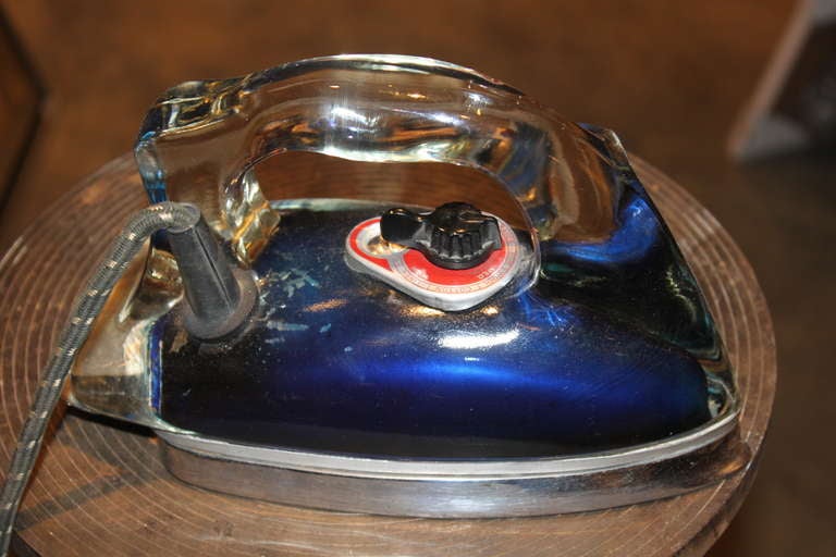 Rare Fantastic Blue Pyrex Saunders" Silver Streak" iron 1946 at 1stDibs ...