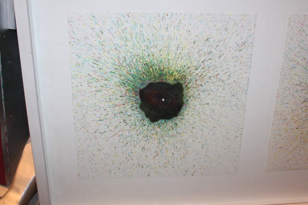 Interesting conceptual diptych painting on paper by Bill Schuck at 1stDibs