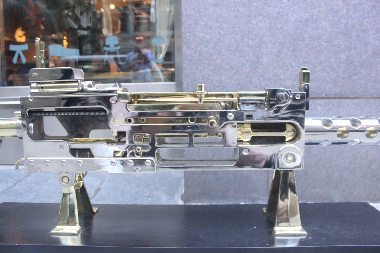 Nickel and Brass Plated Machine Gun Cutaway Model at 1stdibs
