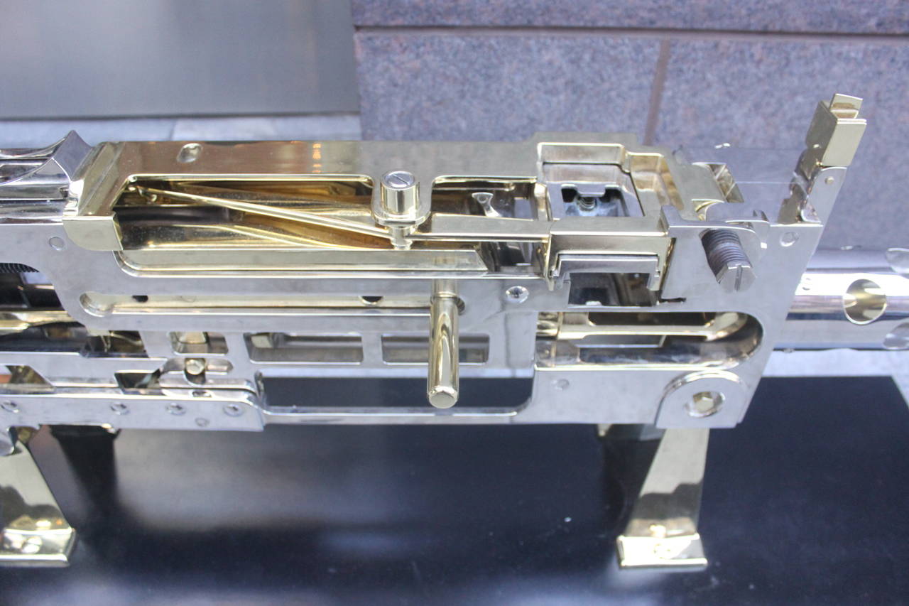 Nickel and Brass Plated Machine Gun Cutaway Model at 1stDibs