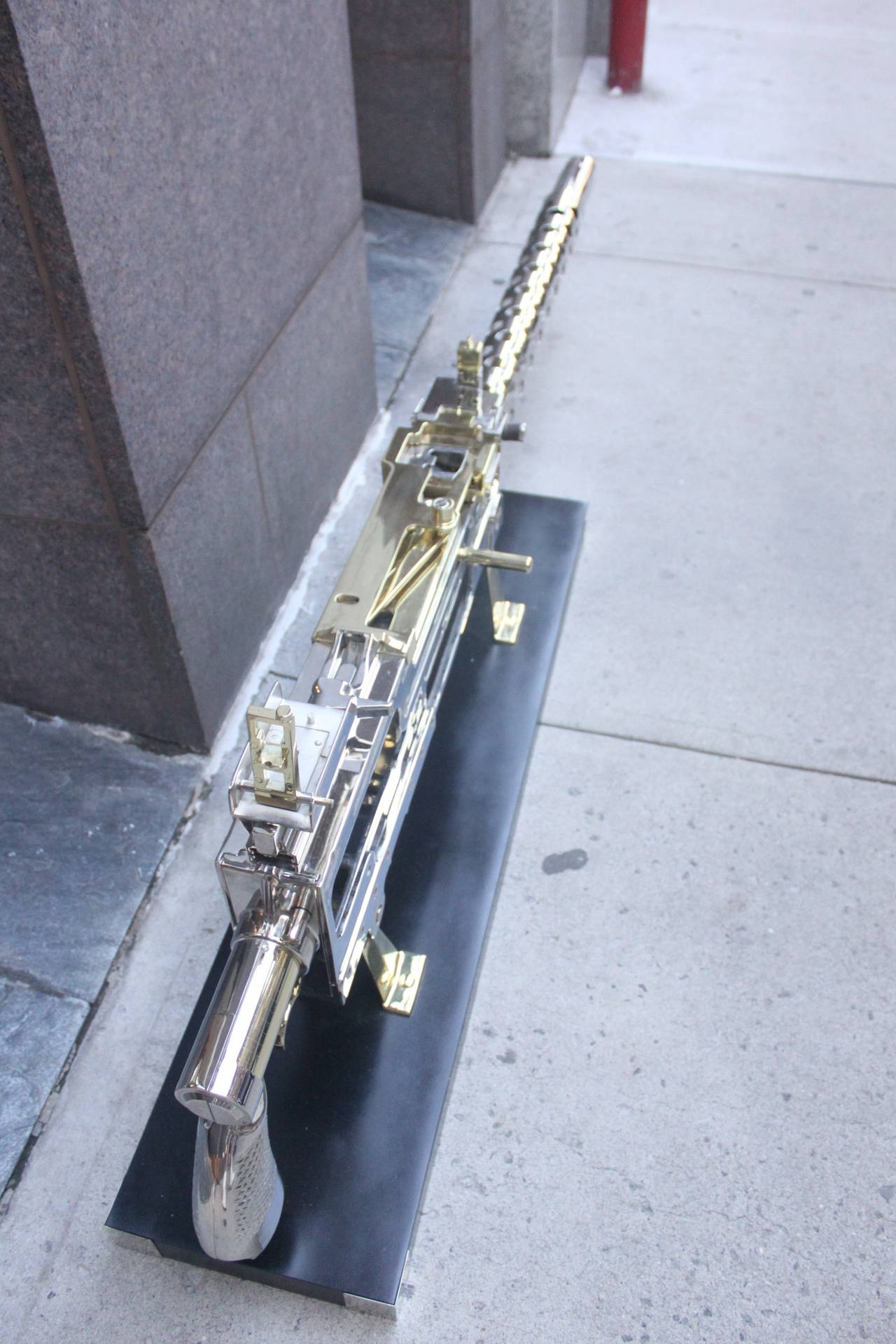 Nickel and Brass Plated Machine Gun Cutaway Model at 1stDibs