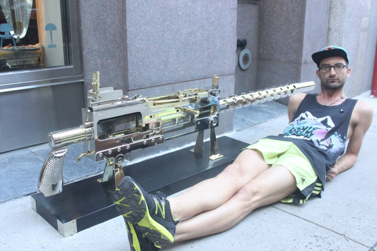 Nickel and Brass Plated Machine Gun Cutaway Model at 1stdibs