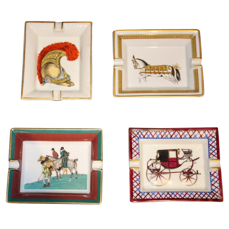 Collection of Hand-Painted Hermes Ashtrays For Sale at 1stDibs