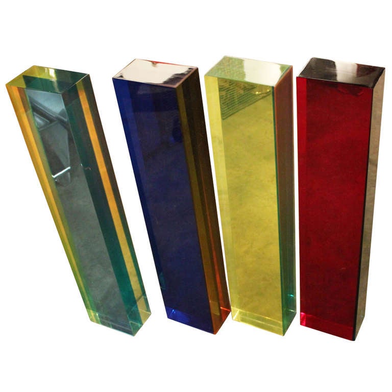 4 Early Monumental Vasa Laminated Acrylic Tower Sculptures 1975 at 1stDibs