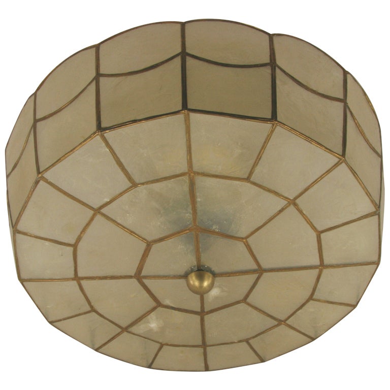 Scalloped Capiz Shell Flush Mount at 1stDibs