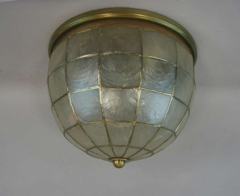 Large Capiz Shell Dome Flush Mount at 1stDibs