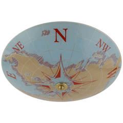 Map Glass Flush Mount at 1stDibs