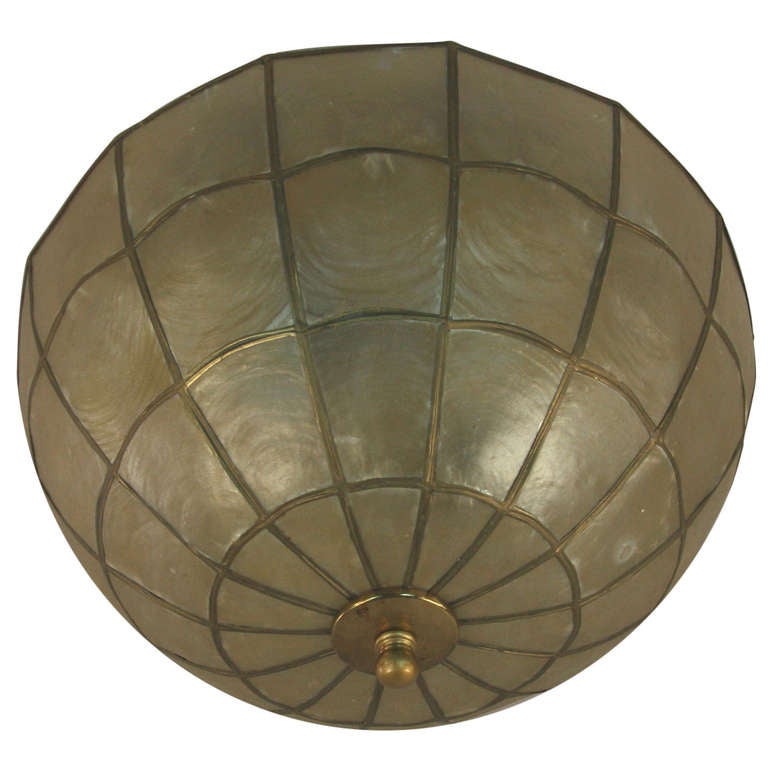 Dome Shaped Capiz Shell Flush Mount at 1stDibs