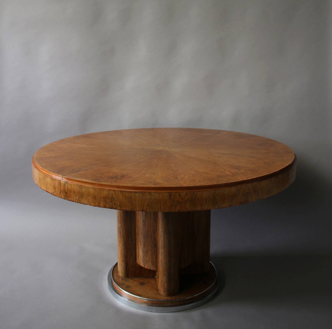 Fine French Art Deco Walnut Round Dining Table at 1stDibs | art deco ...