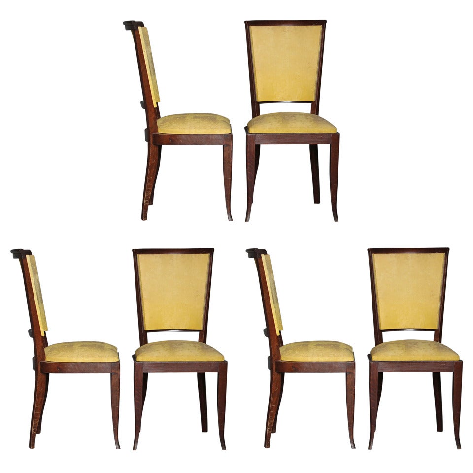 Set of Six French Art Deco Dining or Side Chairs at 1stDibs