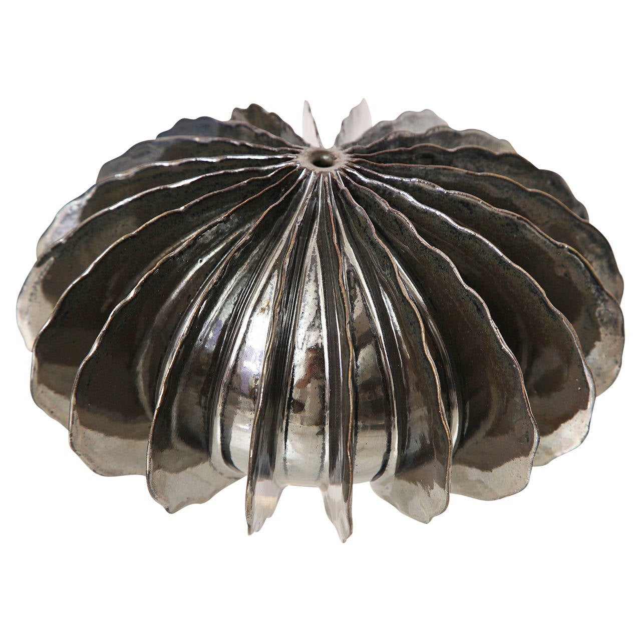 Bill Hudnut Ceramic Small Pod in Silver Metallic Lustreware Glaze at ...