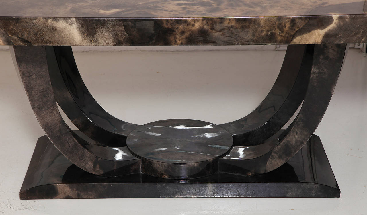 Large Karl Springer Art Deco Style Lacquered Parchment Dining Table at ...