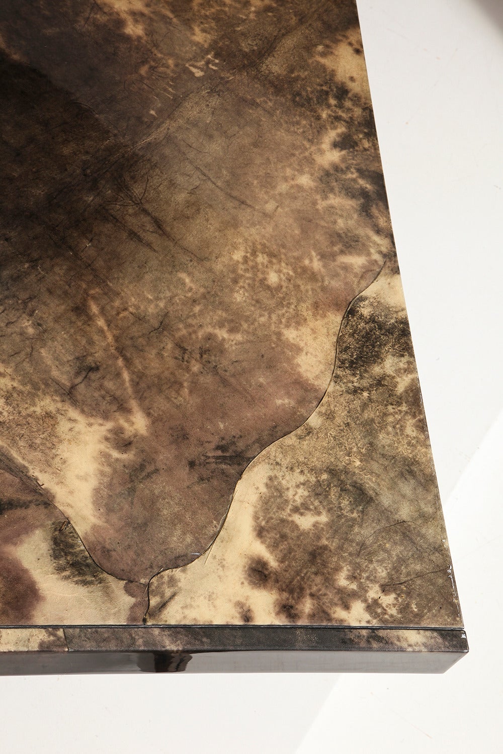 Large Karl Springer Art Deco Style Lacquered Parchment Dining Table at ...