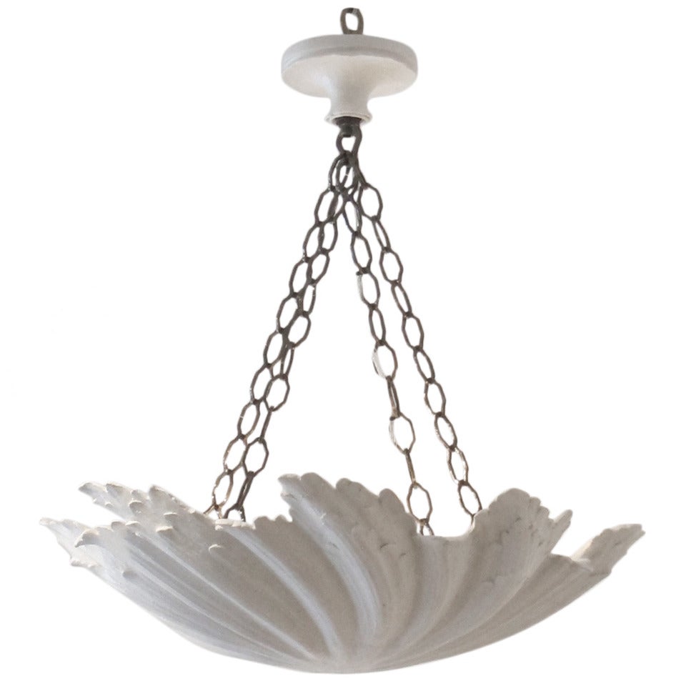 Plaster Scallop Shell Chandelier in the Manner of Frances Elkins at 1stDibs