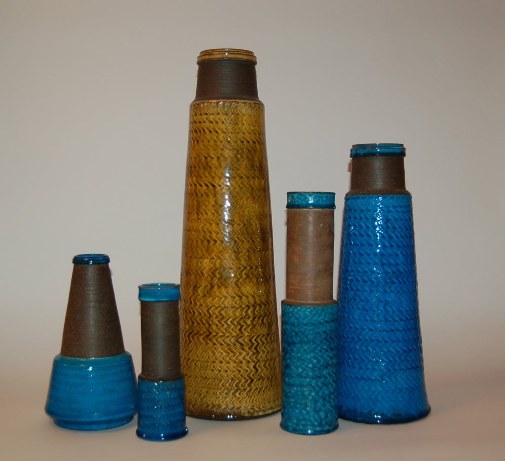 Grouping of vases by Herman Kahler, Denmark ca. 1960 at 1stDibs