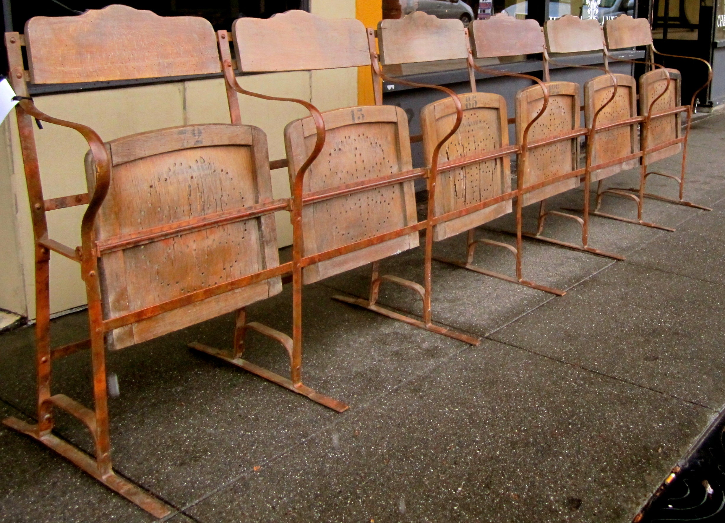 Terrific French Six Seater Park Bench at 1stDibs