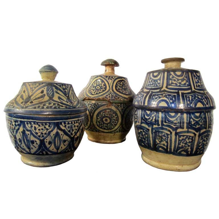 Set of Three Moroccan Butter Jars at 1stDibs