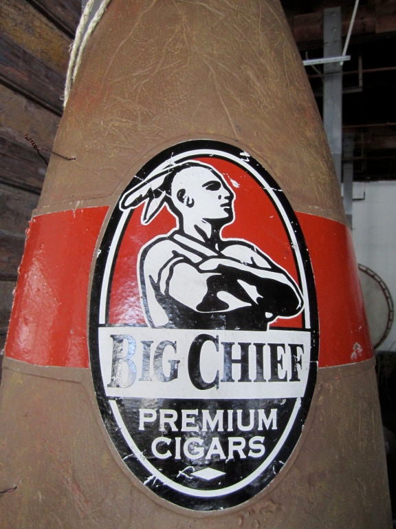 Giant Big Chief Cigar Advertising Sign at 1stDibs