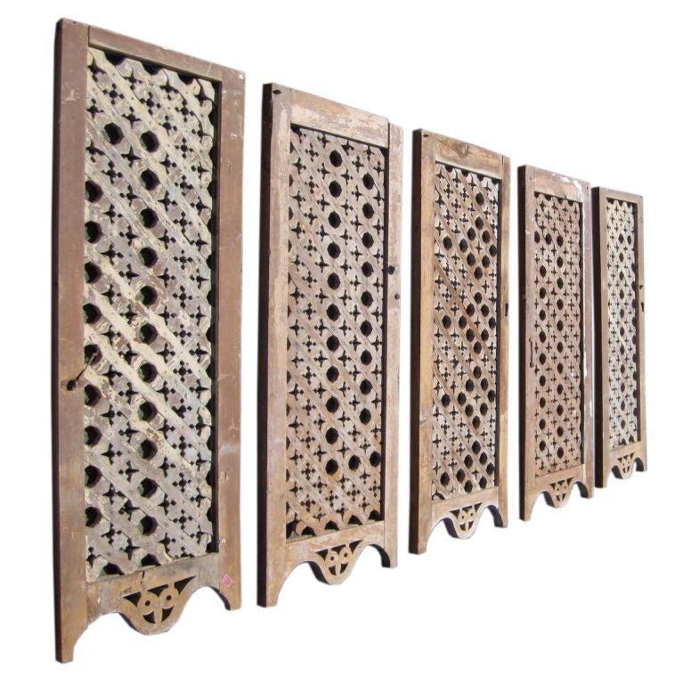 Set of Five Egyptian Latticework Screens at 1stDibs