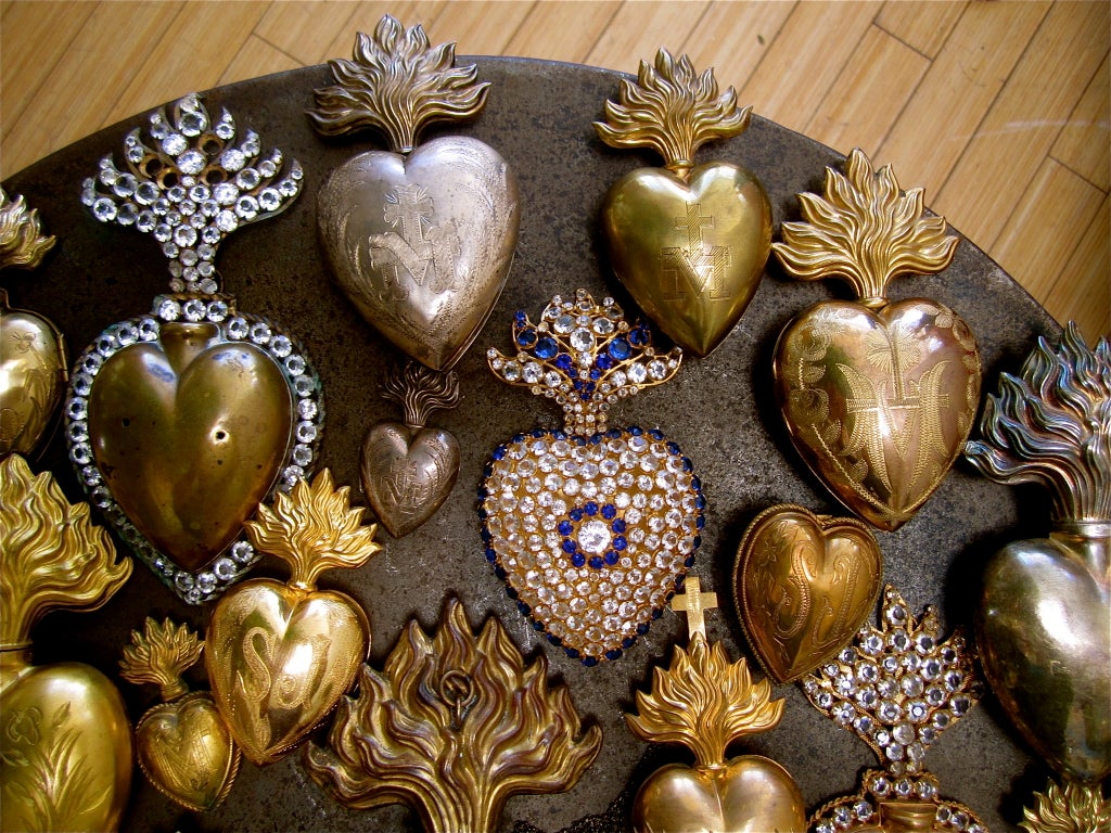 Exceptional Collection of 19th century French Ex-Voto Hearts at 1stDibs