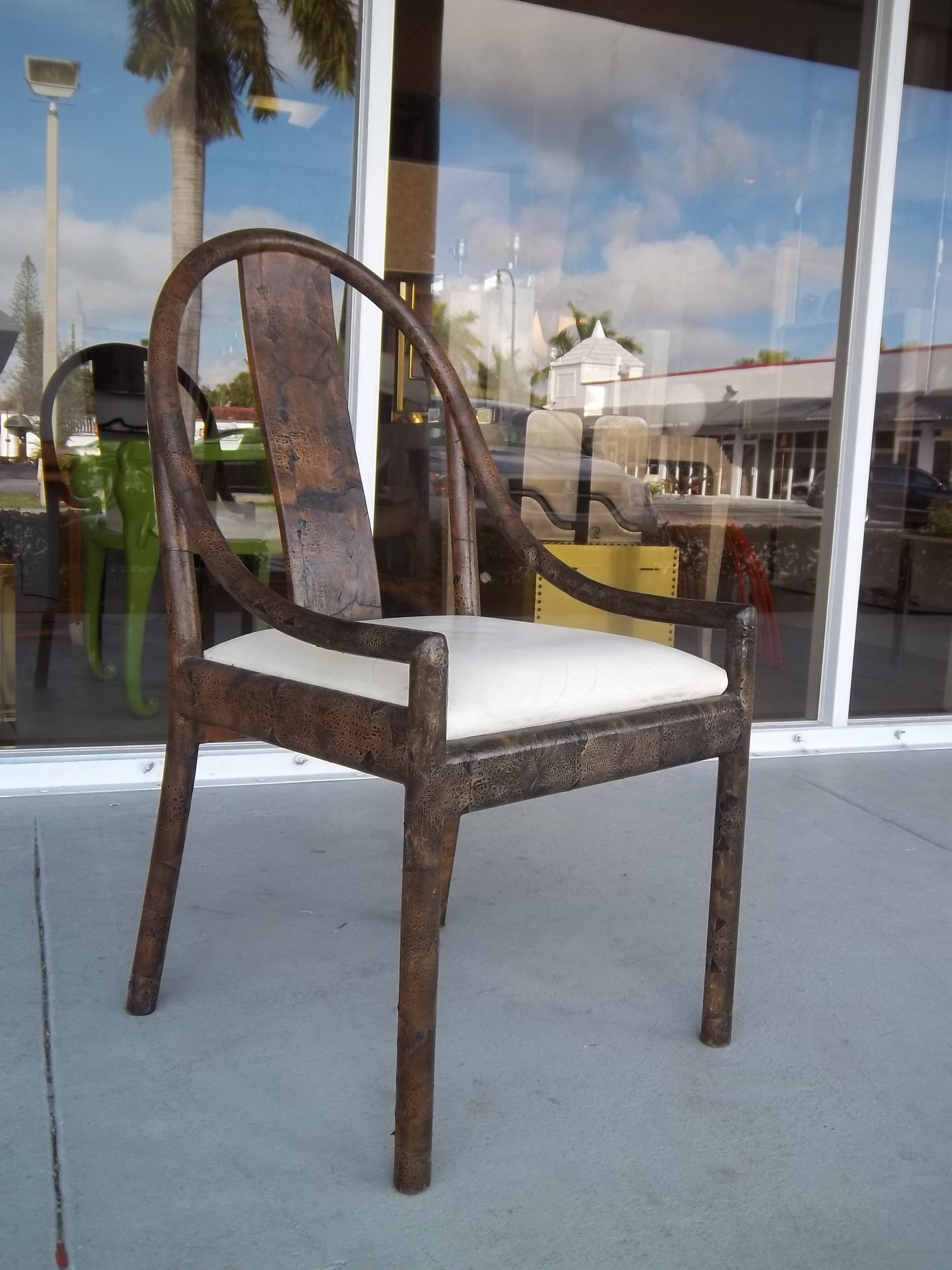 Set 6 Exotic Skin Covered Chairs at 1stDibs