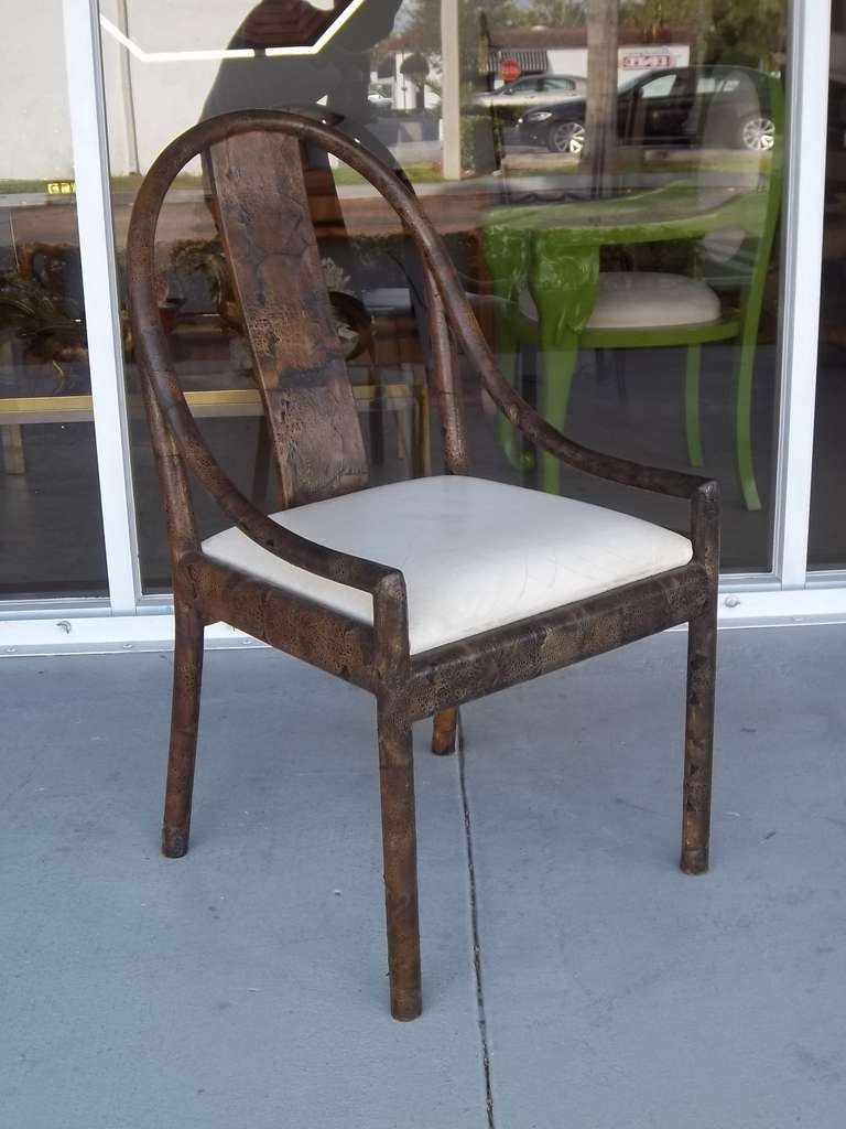 Set 6 Exotic Skin Covered Chairs at 1stDibs