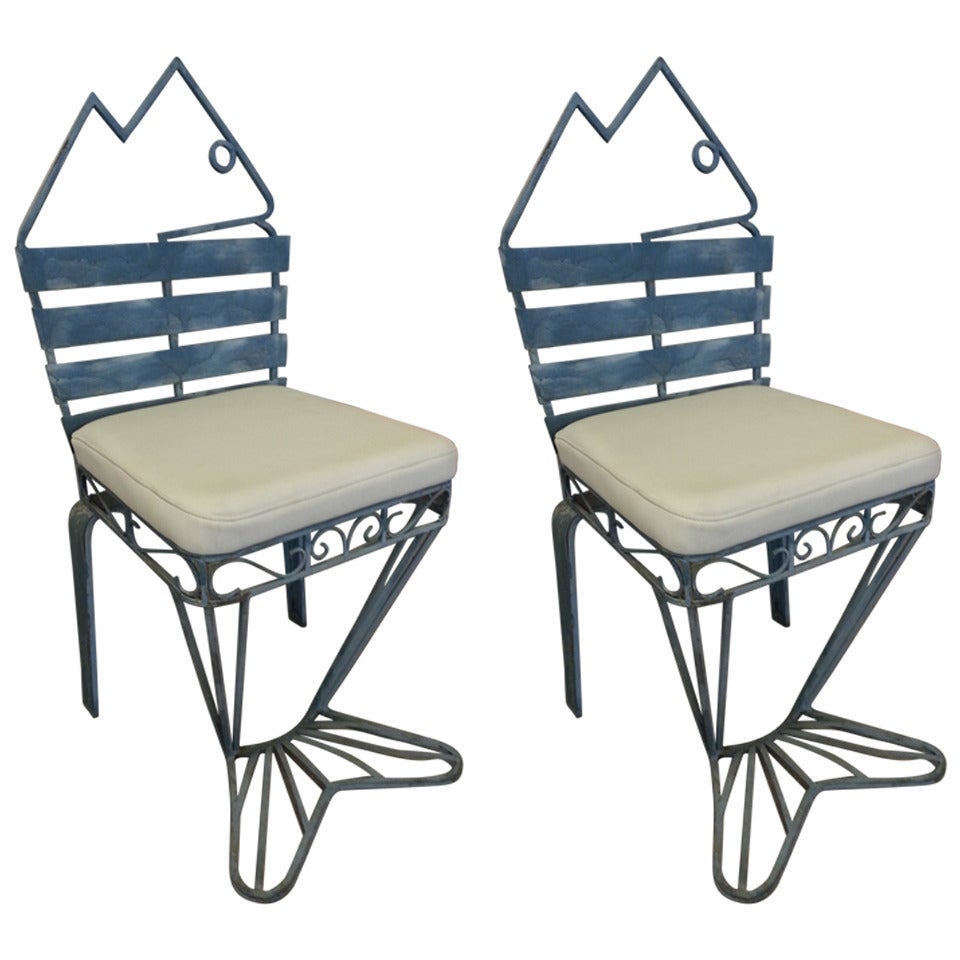 Pair Whimsical "Fish" Side Chairs at 1stDibs