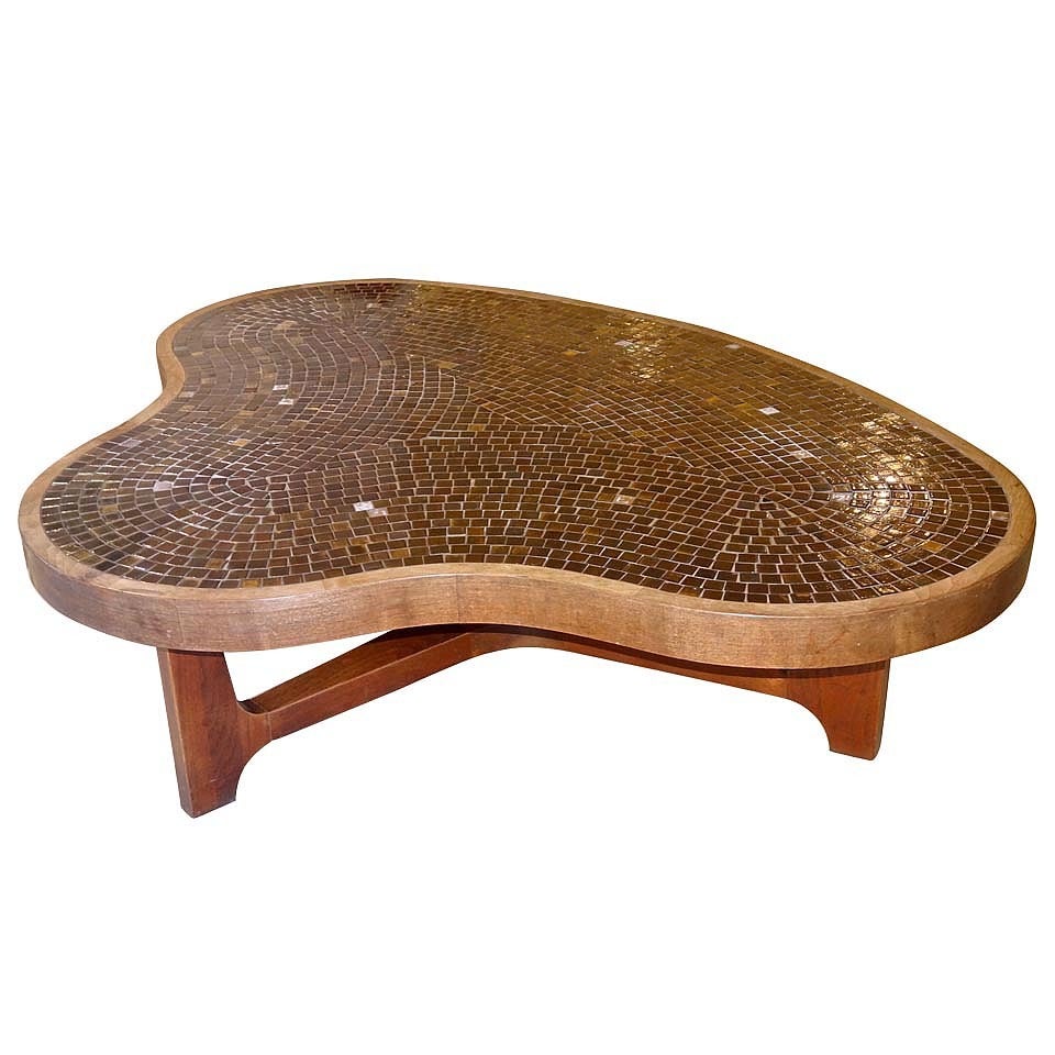 Free Form Tile Top Coffee Table at 1stDibs