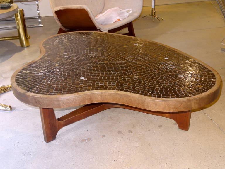 Free Form Tile Top Coffee Table at 1stDibs