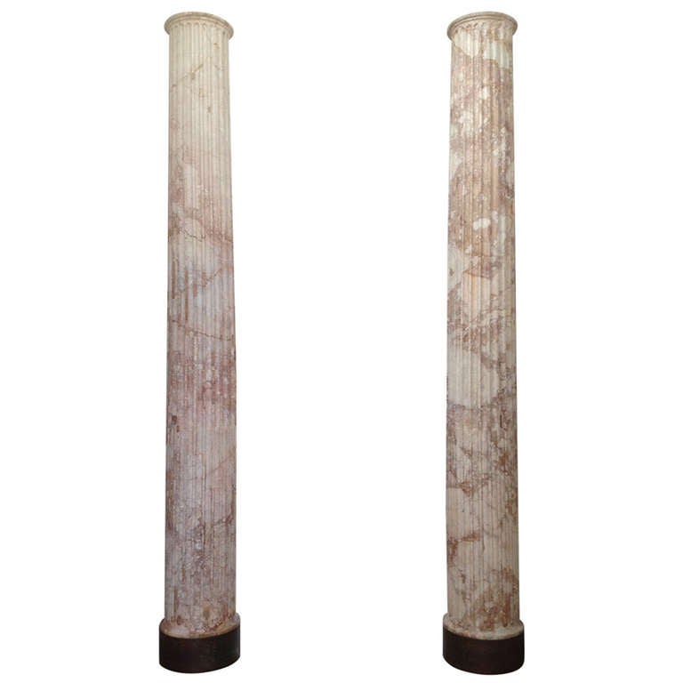 Pair of Palm Tree Columns in the Manner of Serge Roche For Sale at 1stdibs