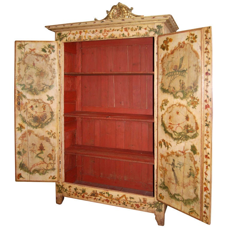 19thc. Painted Armoire at 1stDibs