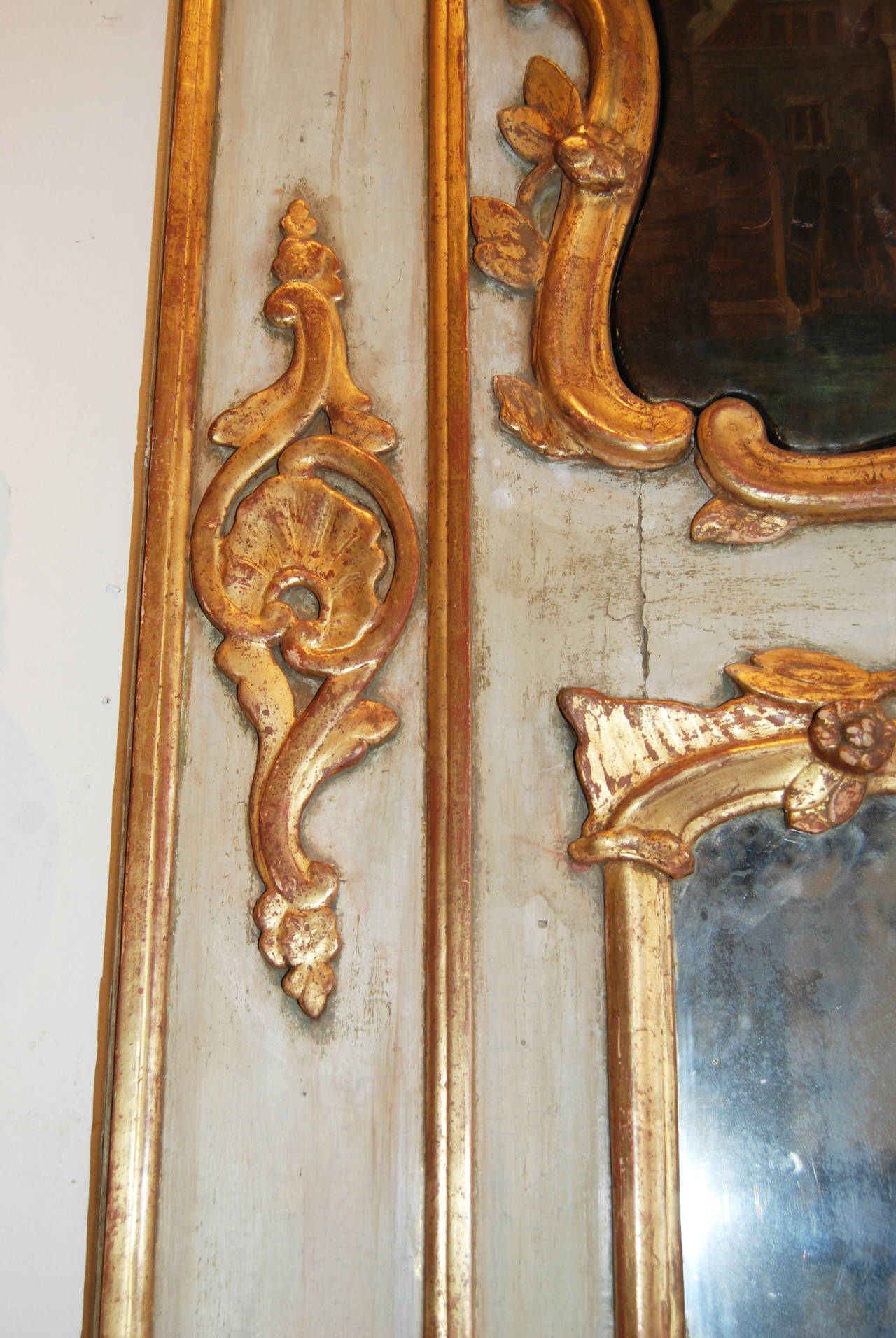 Exceptional Clock Tower Trumeau Mirror at 1stDibs