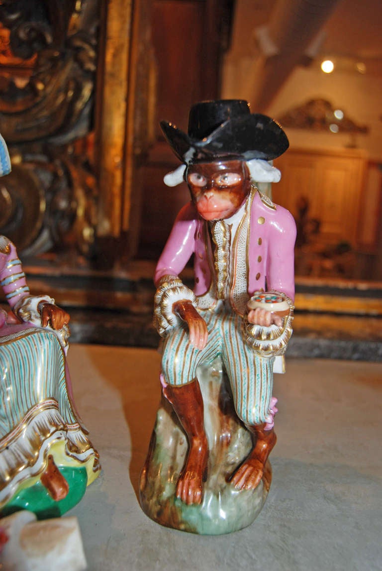 Pair Jacob Petit Monkey Pitchers at 1stDibs